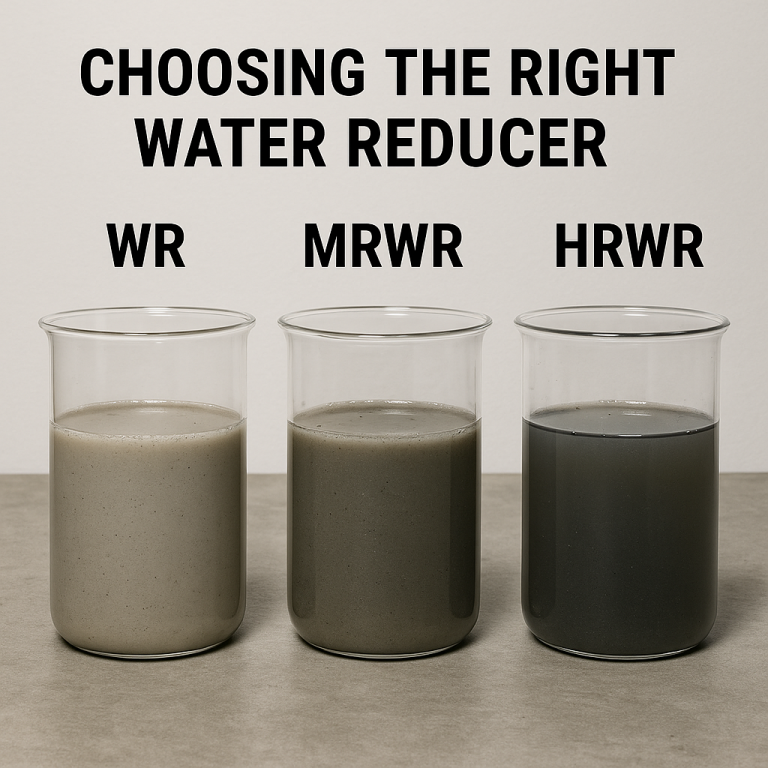 Choosing the Right Water Reducer: WR vs. MRWR vs. HRWR